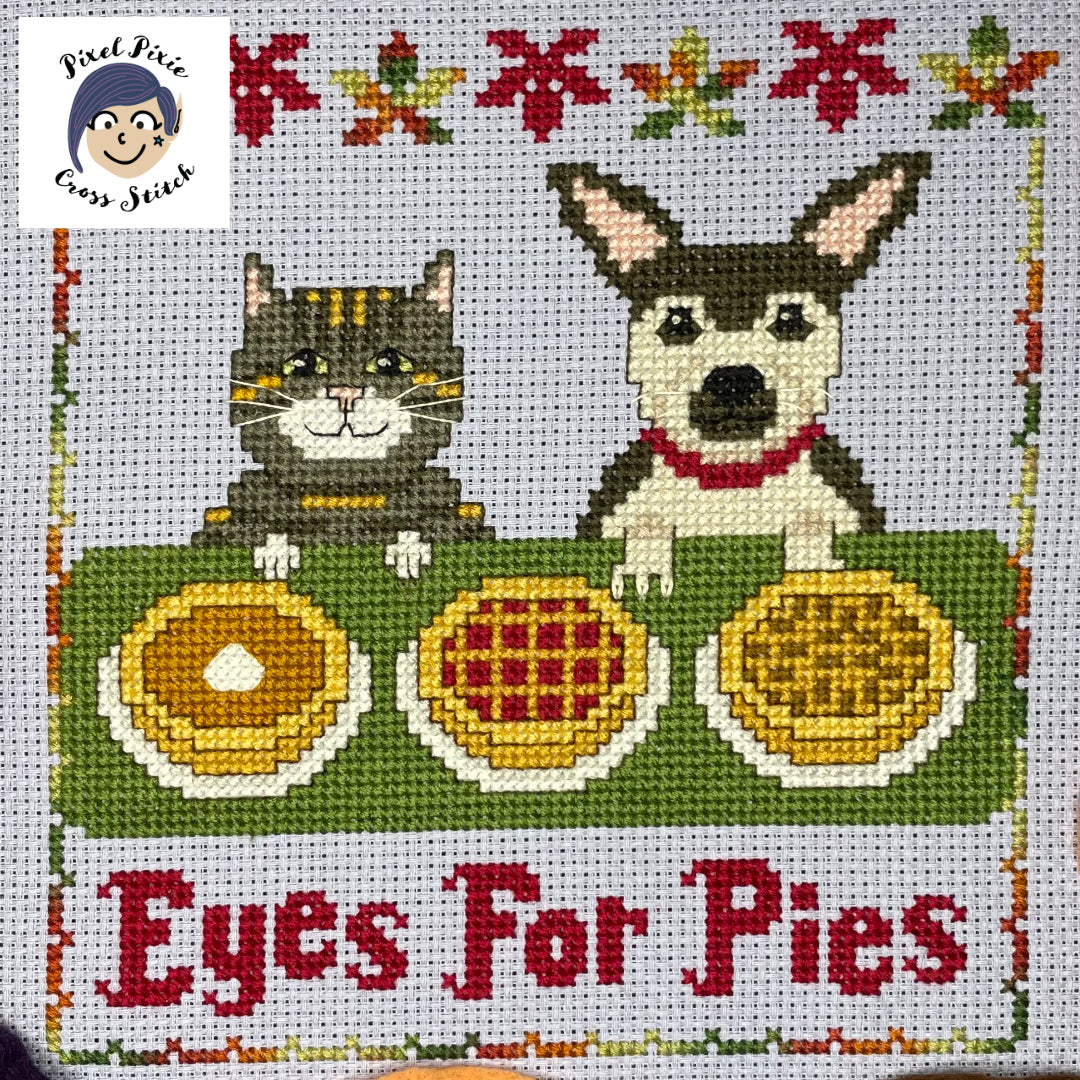 Eyes for Pies (Pixel Pixie Cross Stitch)– Stitch Therapy Needleworks