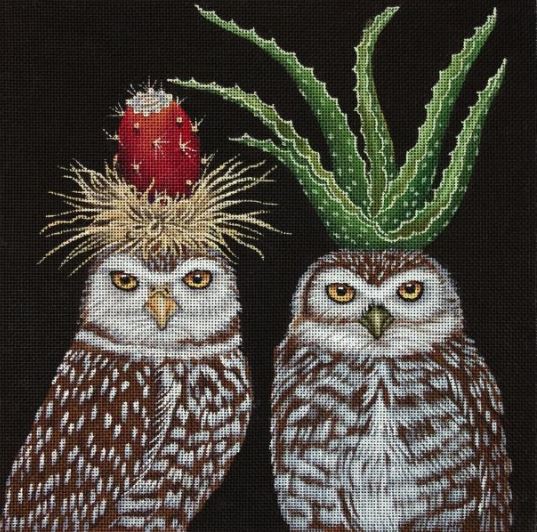 Aloe and Prickly Pear Owl– Stitch Therapy Needleworks