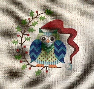 Owl w/Holly– Stitch Therapy Needleworks