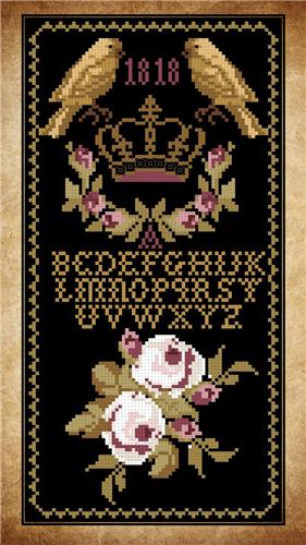 Birds and Roses 1818 (Twin Peak Primitives)– Stitch Therapy Needleworks