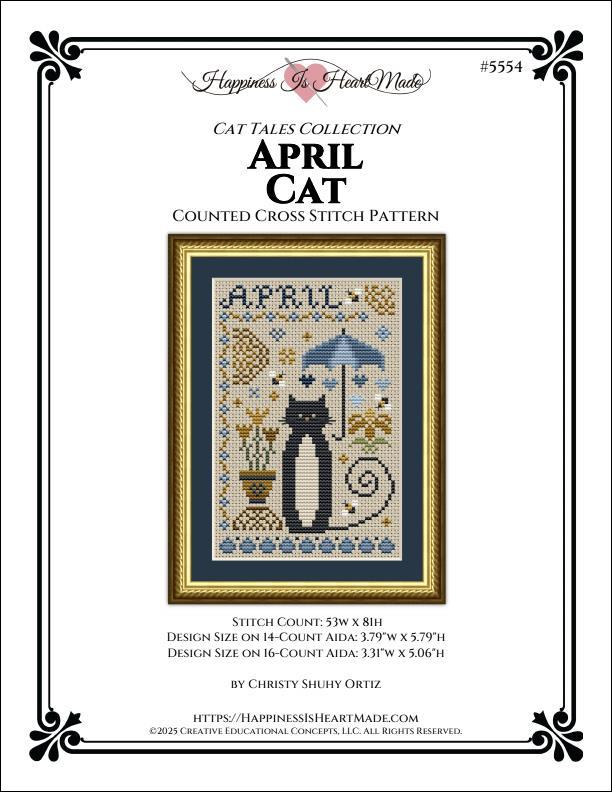 Cat Tales Collection - April Cat (Happiness is HeartMade)– Stitch ...