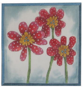 Red Dottie Flowers– Stitch Therapy Needleworks