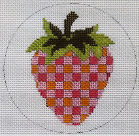 Strawberries Pink Checks– Stitch Therapy Needleworks