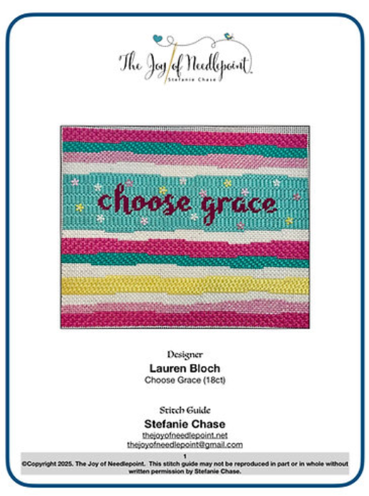 Choose Grace Stitch Guide (Lauren Bloch Designs)– Stitch Therapy ...