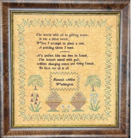 Hannah Miller, c.1820 (Queenstown Sampler Designs)– Stitch Therapy ...