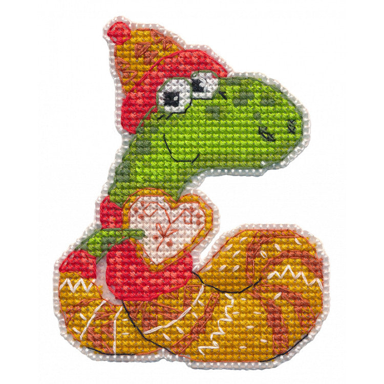 Magnet - Snake with a Heart (Oven)– Stitch Therapy Needleworks