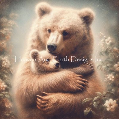 Huggable Bear With Baby Cub (Malcolm Watson)– Stitch Therapy Needleworks