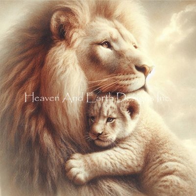 Huggable Lion with Baby Cub (Malcolm Watson)– Stitch Therapy Needleworks