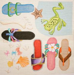Beach Sandals / Frog– Stitch Therapy Needleworks