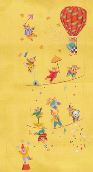 Teddys Holiday Circus Stocking– Stitch Therapy Needleworks