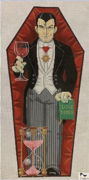 Dracula in Coffin– Stitch Therapy Needleworks