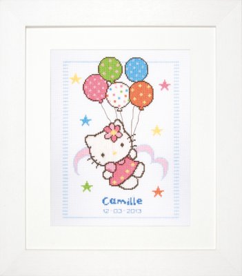 Hello Kitty Birth Announcement– Stitch Therapy Needleworks