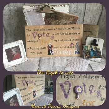 Right To Vote Chart and Button– Stitch Therapy Needleworks